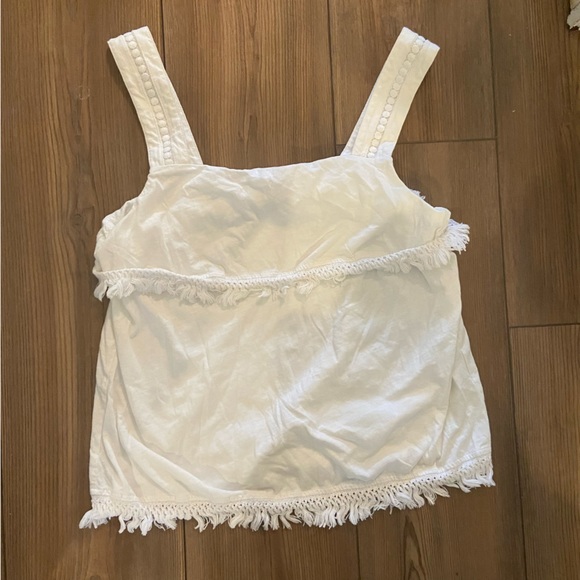 J. Crew | Tops | Jcrew White Fringe Tank | Poshmark